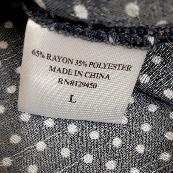 Fred David | Tops | Fred David Polka Dot Blouse Tunic Top Sz L 239t ...